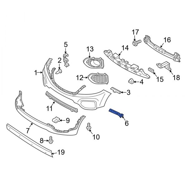 Kia OE 865782P000 - Front Right Bumper Cover Reinforcement