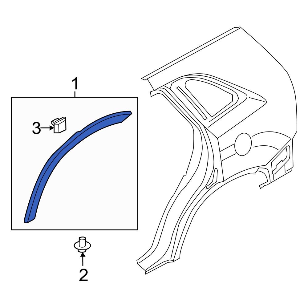 Kia OE 877112P010 - Front Left Wheel Arch Molding