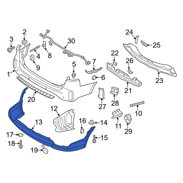 Kia OE 866121U500 - Rear Lower Bumper Cover