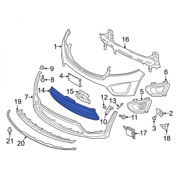 Kia OE 86522C6000 - Front Lower Grille