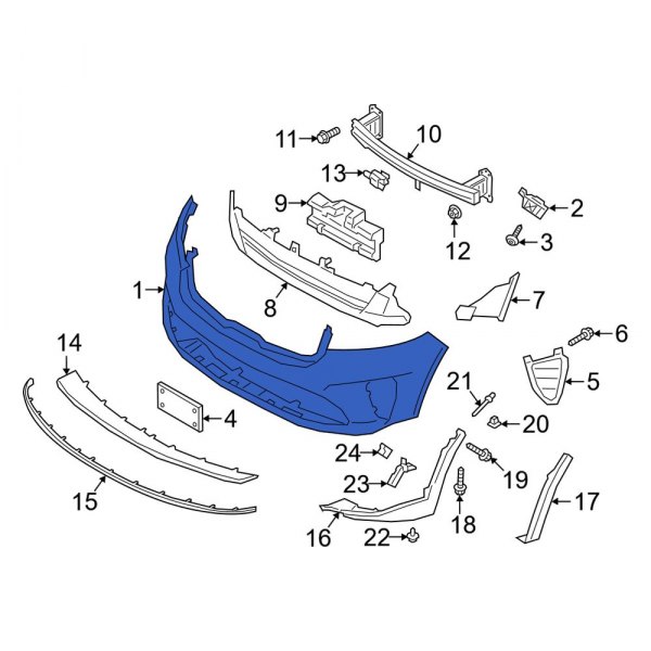 Kia OE 86511C6500 - Front Bumper Cover
