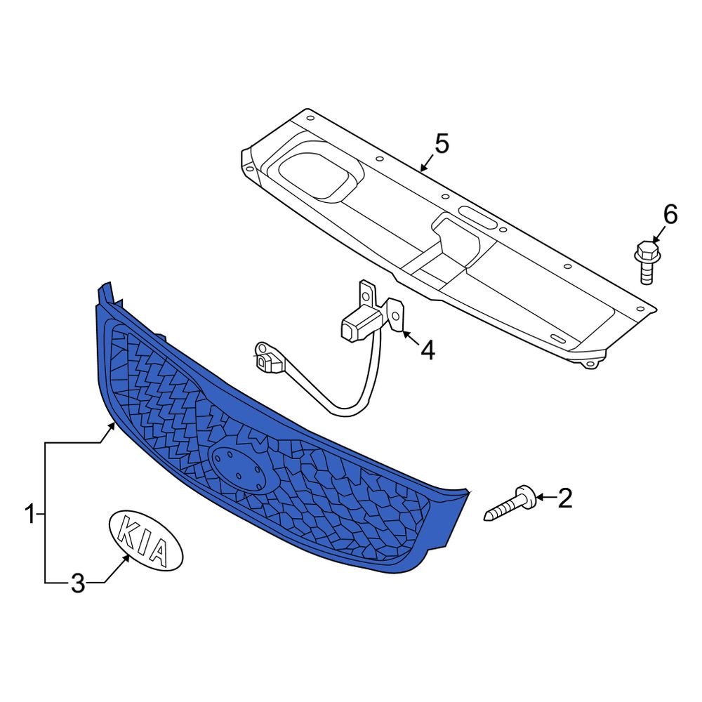 Kia OE 86560C6210 - Front Inner Grille