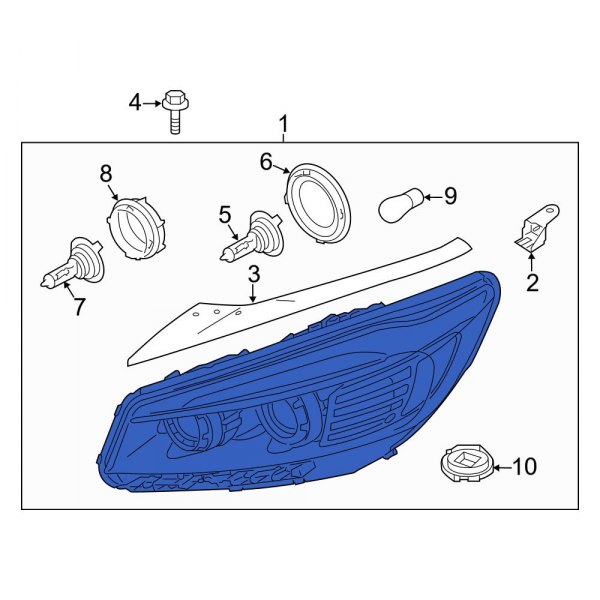 Kia OE 92102C6510 - Front Right Headlight Assembly