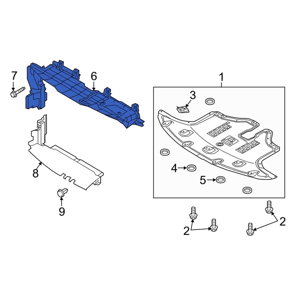 Kia OE 29136C6500 - Front Lower Radiator Support Air Duct