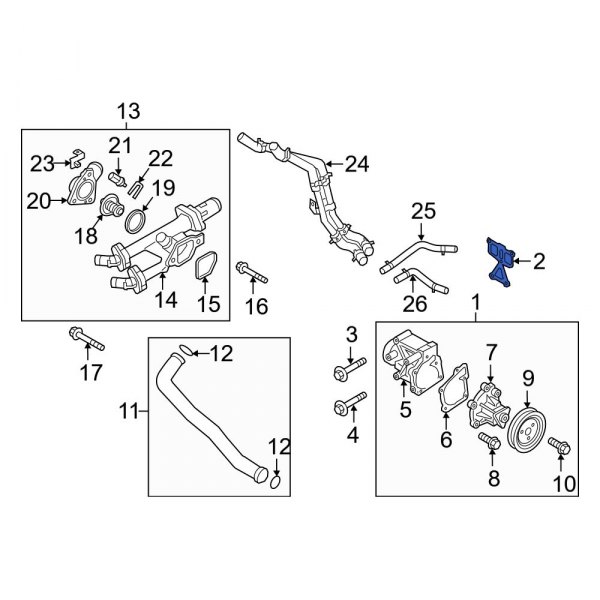 Kia OE 2513025002 - Engine Water Pump Housing Gasket