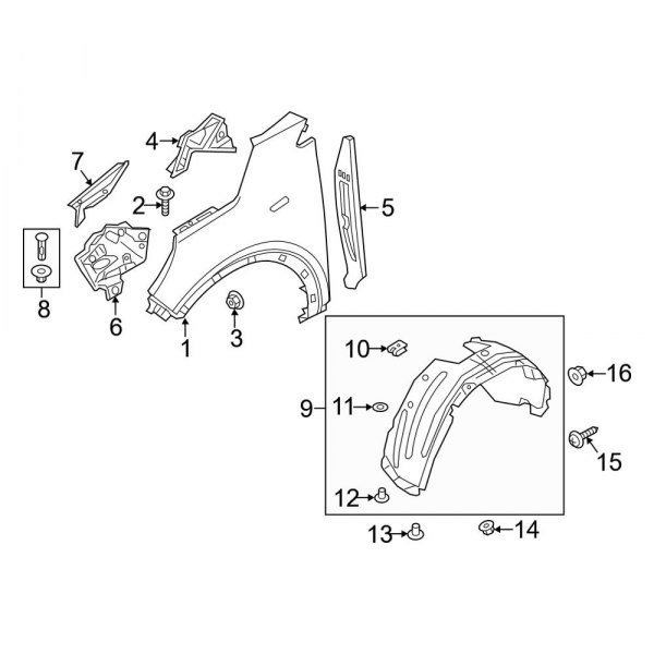 Kia OE 84169C5000 - Front Right Fender Protection Film