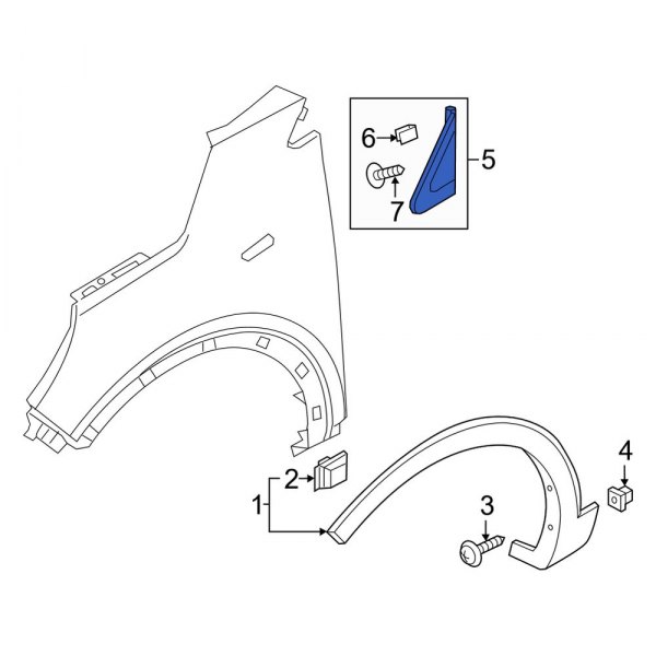 Kia OE 86190C5000 - Right Fender Molding