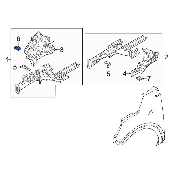 Kia OE 64527C5000 - Right Fender Apron Bracket