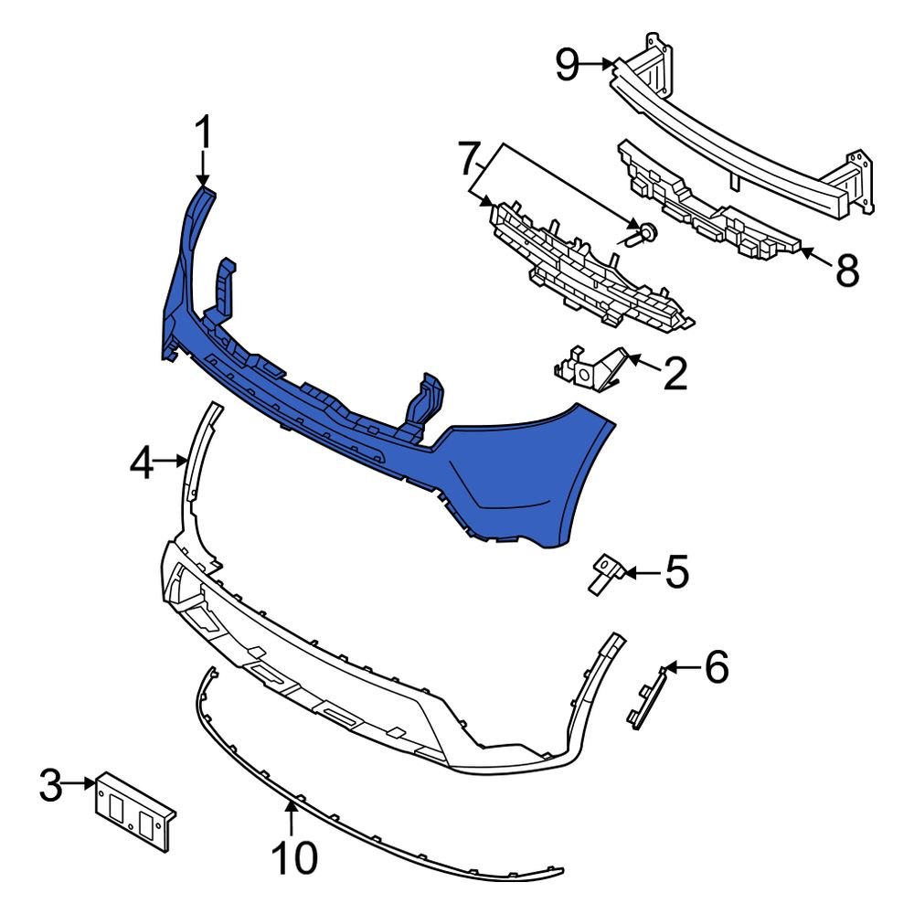Kia OE 86510R5000 - Front Upper Bumper Cover