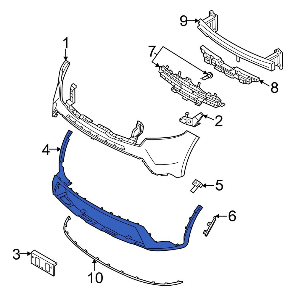 Kia OE 86512R5000 - Front Lower Bumper Cover