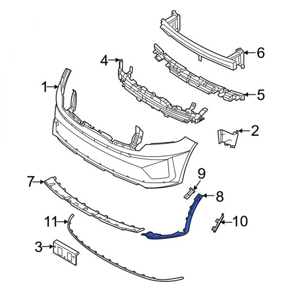 Kia OE 86593P4000 - Front Left Bumper Trim