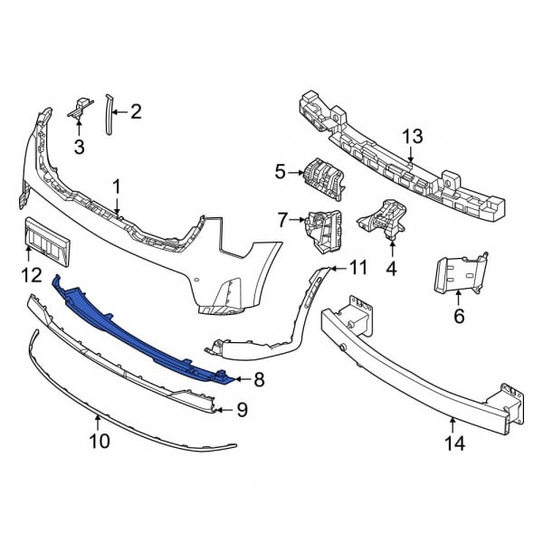 Kia OE 86512R5PA0 - Front Lower Bumper Cover