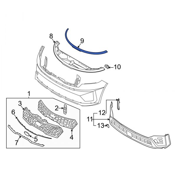Kia OE 86371P2001 - Front Grille Molding