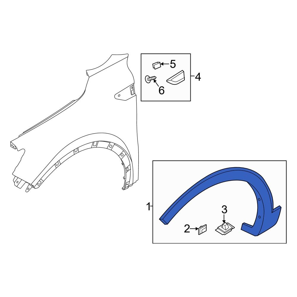 Kia OE 87712P2000 - Front Right Wheel Arch Molding