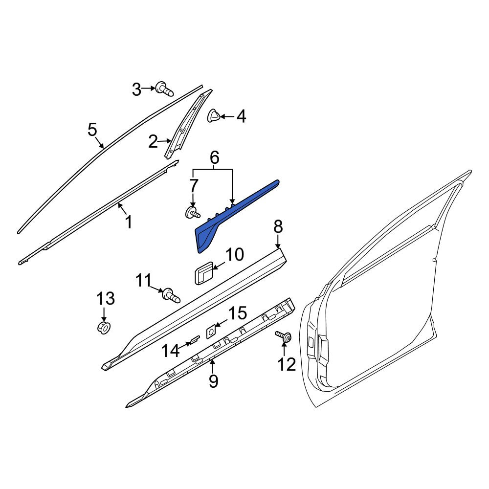 Kia OE 877G1R5100 - Front Left Upper Door Molding