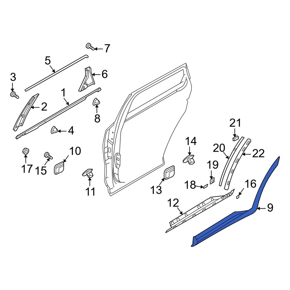 Kia OE 87734R5300 - Rear Right Door Molding