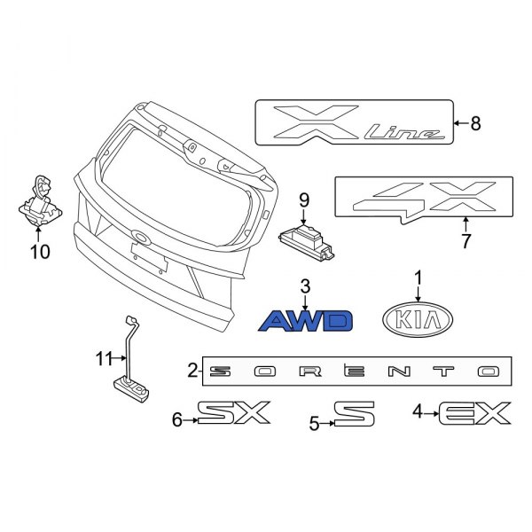 Kia OE 86300R5200 - Rear Hatch Emblem