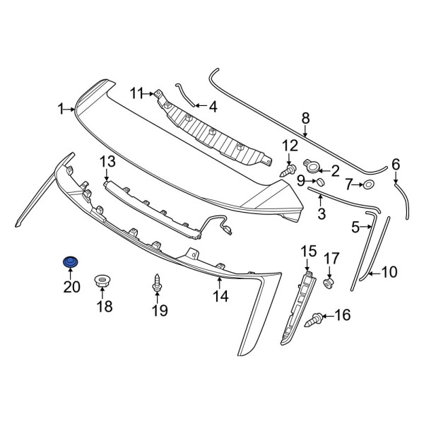 Kia OE 1731330000 - Spoiler Cap