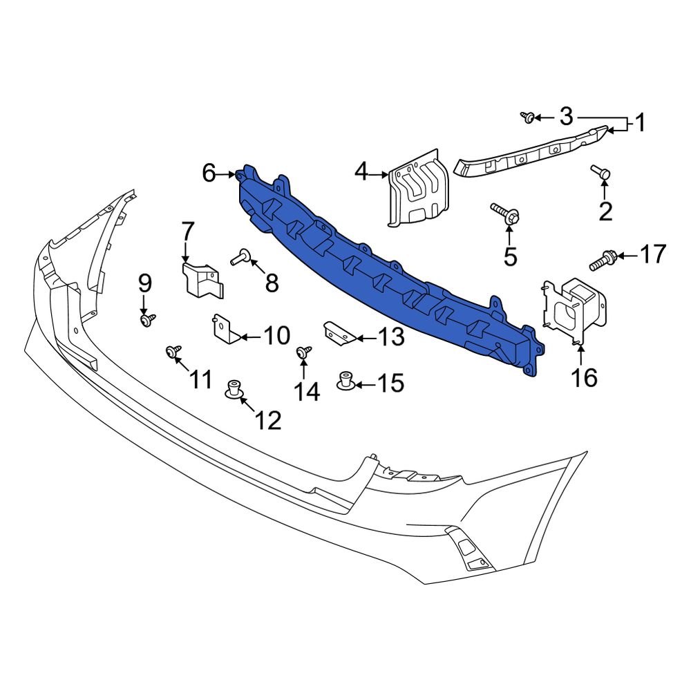 Kia OE 86631P2010 - Rear Bumper Impact Bar
