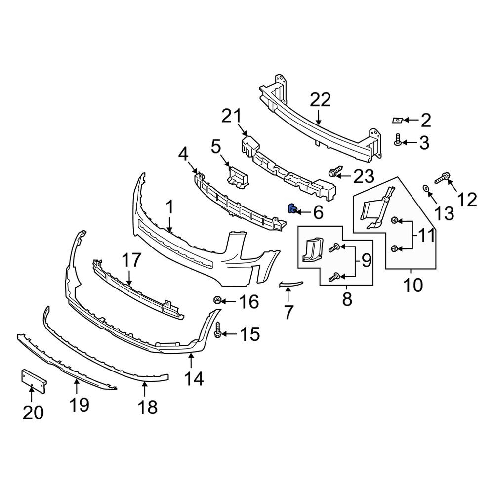 Kia OE 865B4S9000 - Front Right Bumper Cover Support Rail