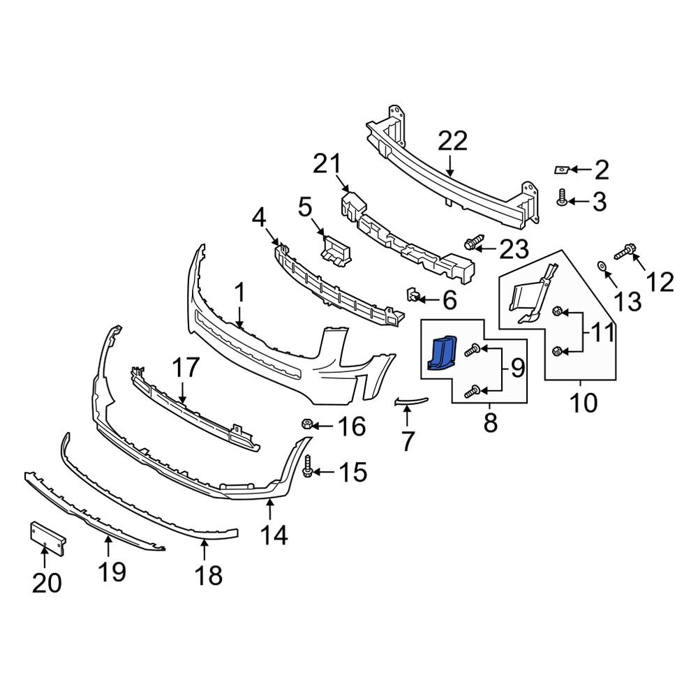 Kia OE 86593S9100 - Front Left Bumper Trim