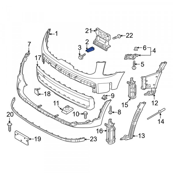 Kia OE 865B1S9000 - Front Center Bumper Cover Bracket