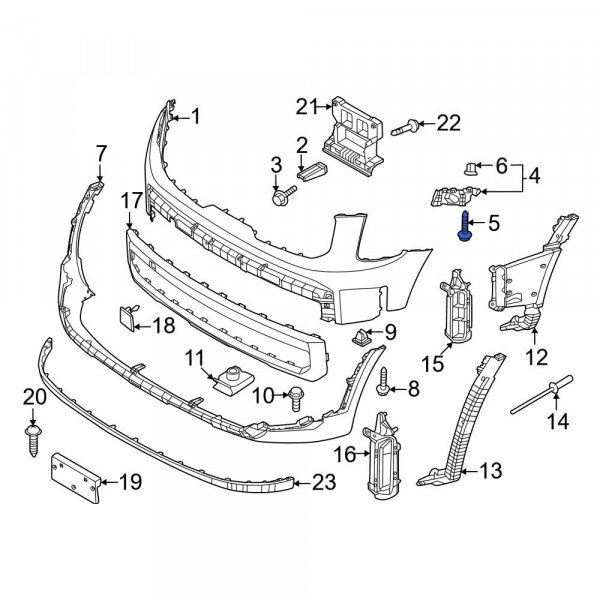 Kia OE 1249205207E - Front Upper Bumper Cover Screw
