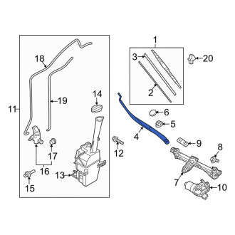Kia Telluride OEM Wiper Blade & Washer Parts | Motors, Arms — CARiD.com