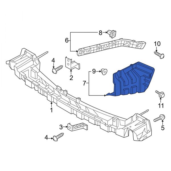 Kia OE 86614S9000 - Rear Right Lower Bumper Cover Bracket