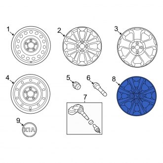Kia OEM Wheel Covers - Hub Caps, Wheel Skins | CARiD
