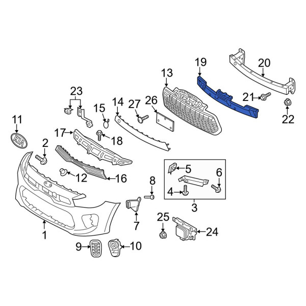 Kia OE 86520H9010 - Front Bumper Impact Absorber