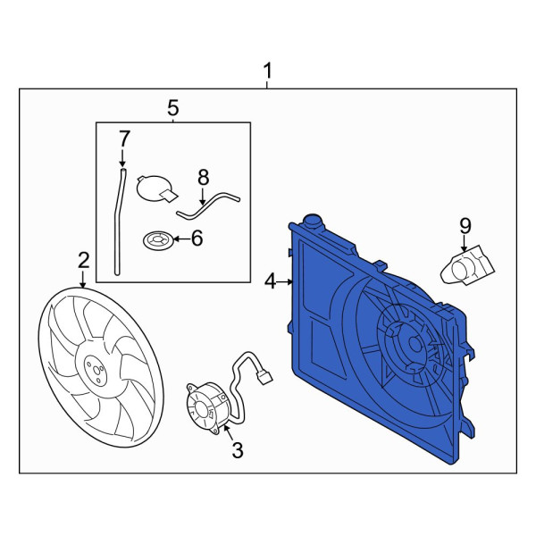 Kia OE 25350F9250 - Front Engine Cooling Fan Shroud