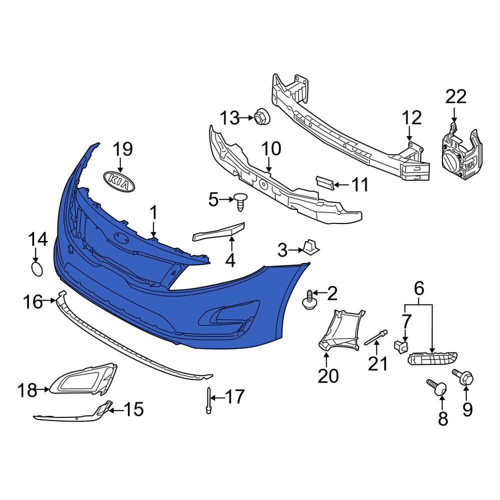 Kia OE 865114U500 - Front Bumper Cover