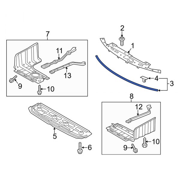 Kia OE 86435D4000 - Front Forward Hood Seal