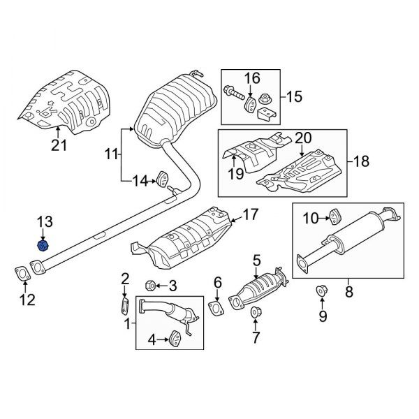 Kia OE 1318312000 - Rear Exhaust Pipe Nut