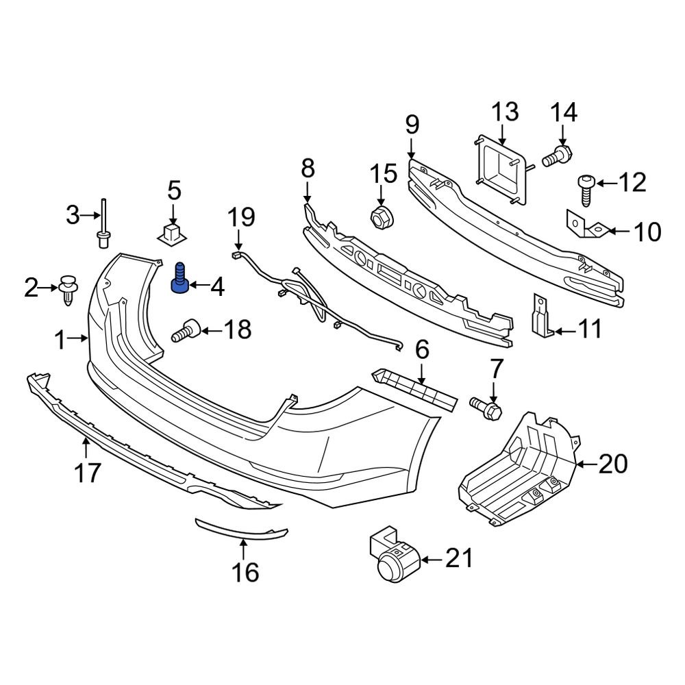 Kia OE 1244205207B - Rear Bumper Cover Screw