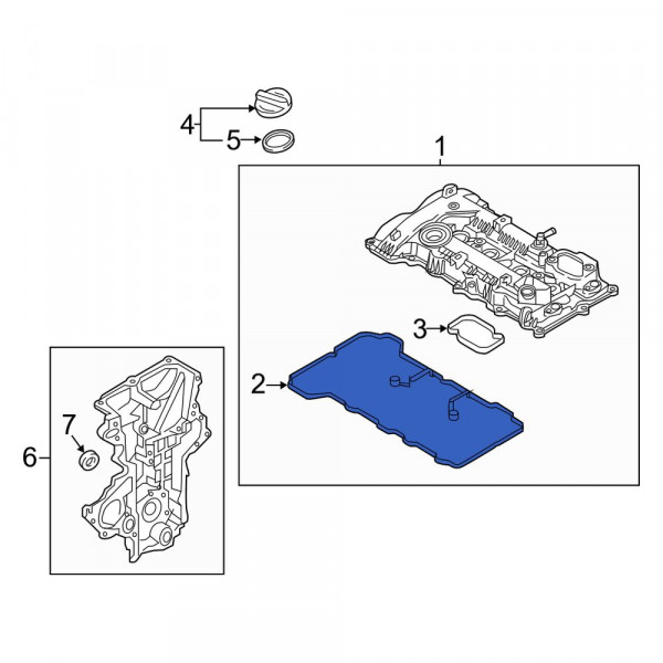 Kia OE 224412E210 - Engine Valve Cover Gasket