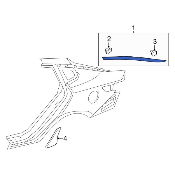 Kia OE 87850D4000 - Rear Left Quarter Panel Reveal Molding