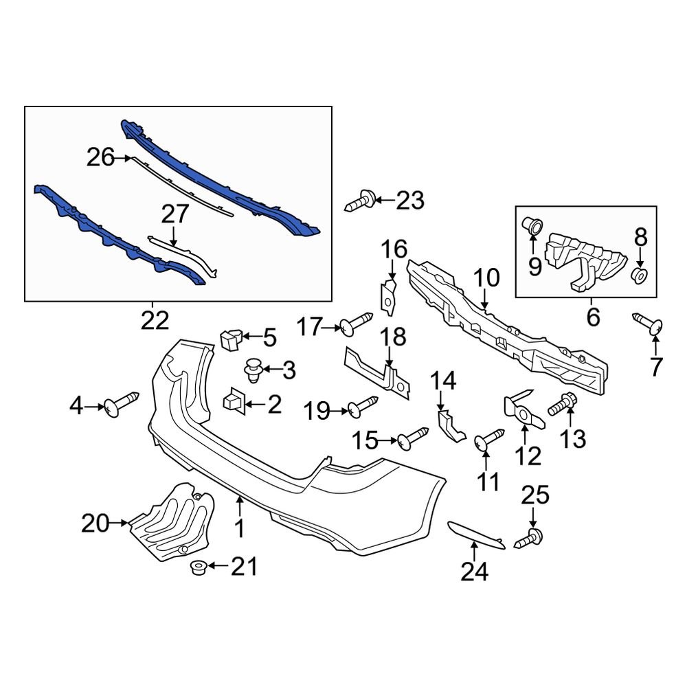 Kia OE 86690D5000AS - Rear Lower Bumper Cover