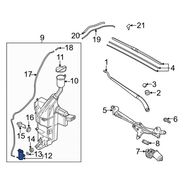 Kia OE 985103T500 - Windshield Washer Pump