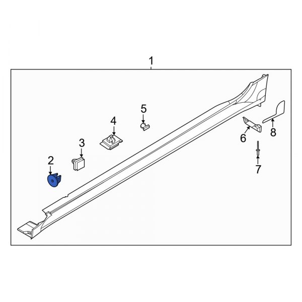 Kia OE 8684822000 - Rocker Panel Molding Nut