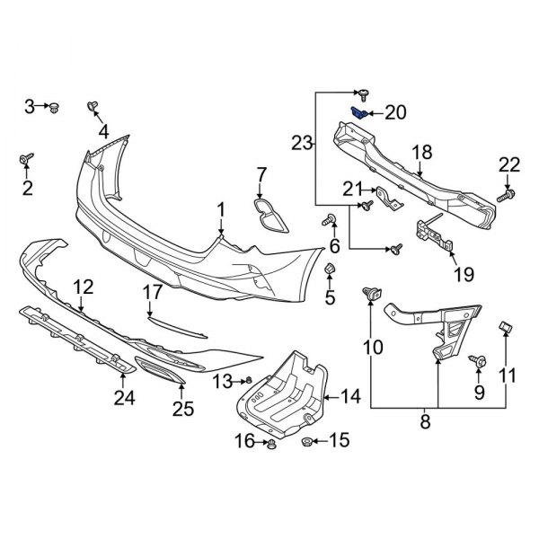 Kia OE 86633L3000 - Upper Bumper Impact Bar Bracket