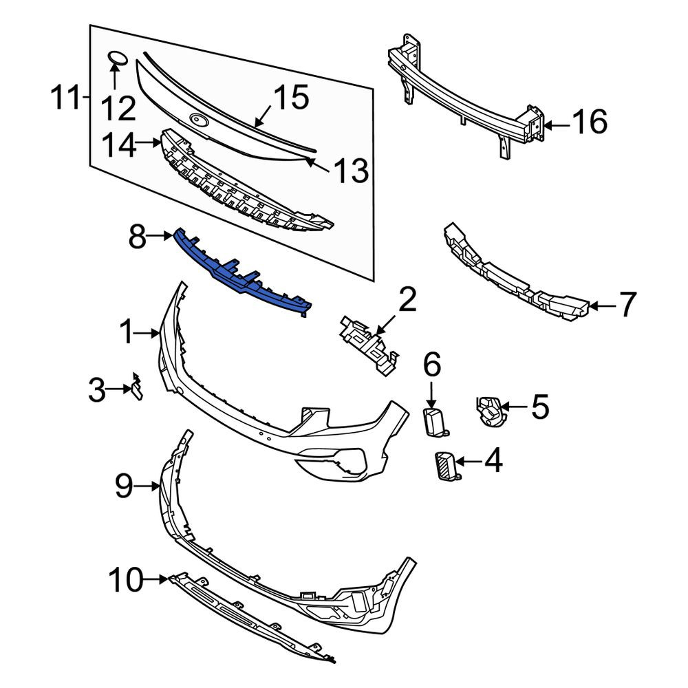 Kia OE 86370Q5000 - Front Bumper Cover Spacer Panel