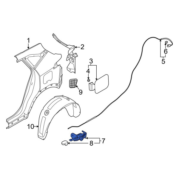 Kia OE 8157522000 - Rear Fuel Door Release Handle