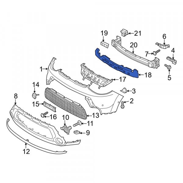 Kia OE 86520B2010 - Front Bumper Impact Absorber