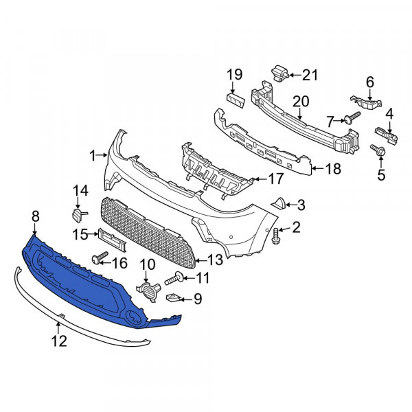 Kia OE 86512B2000 - Front Lower Bumper Cover