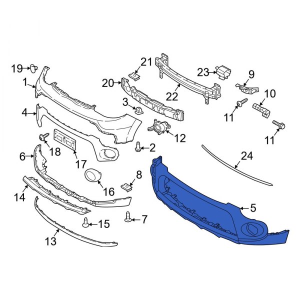 Kia OE 86512B2500 - Front Lower Bumper Cover