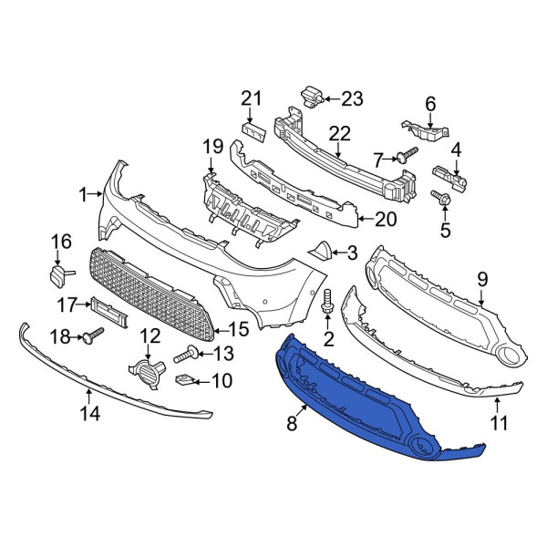 Kia OE 86512B2000 - Front Lower Bumper Cover