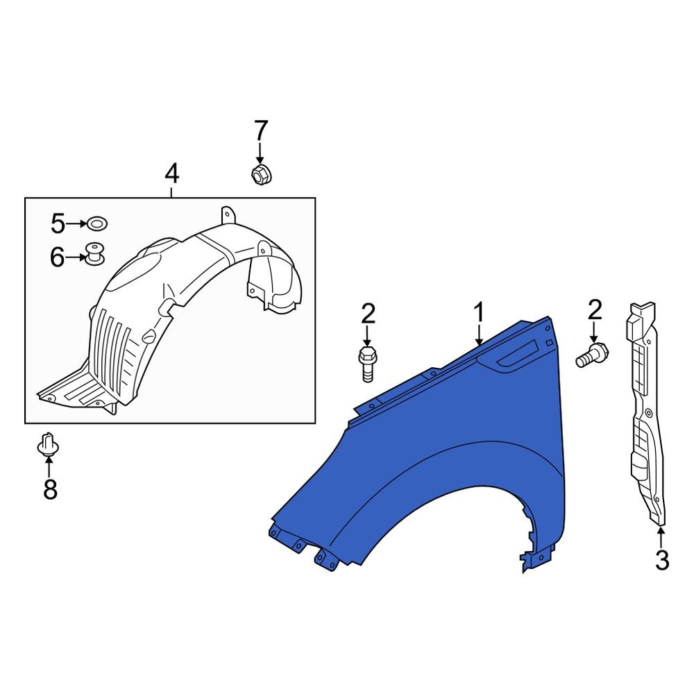 Kia OE 66311B2000 - Front Left Fender