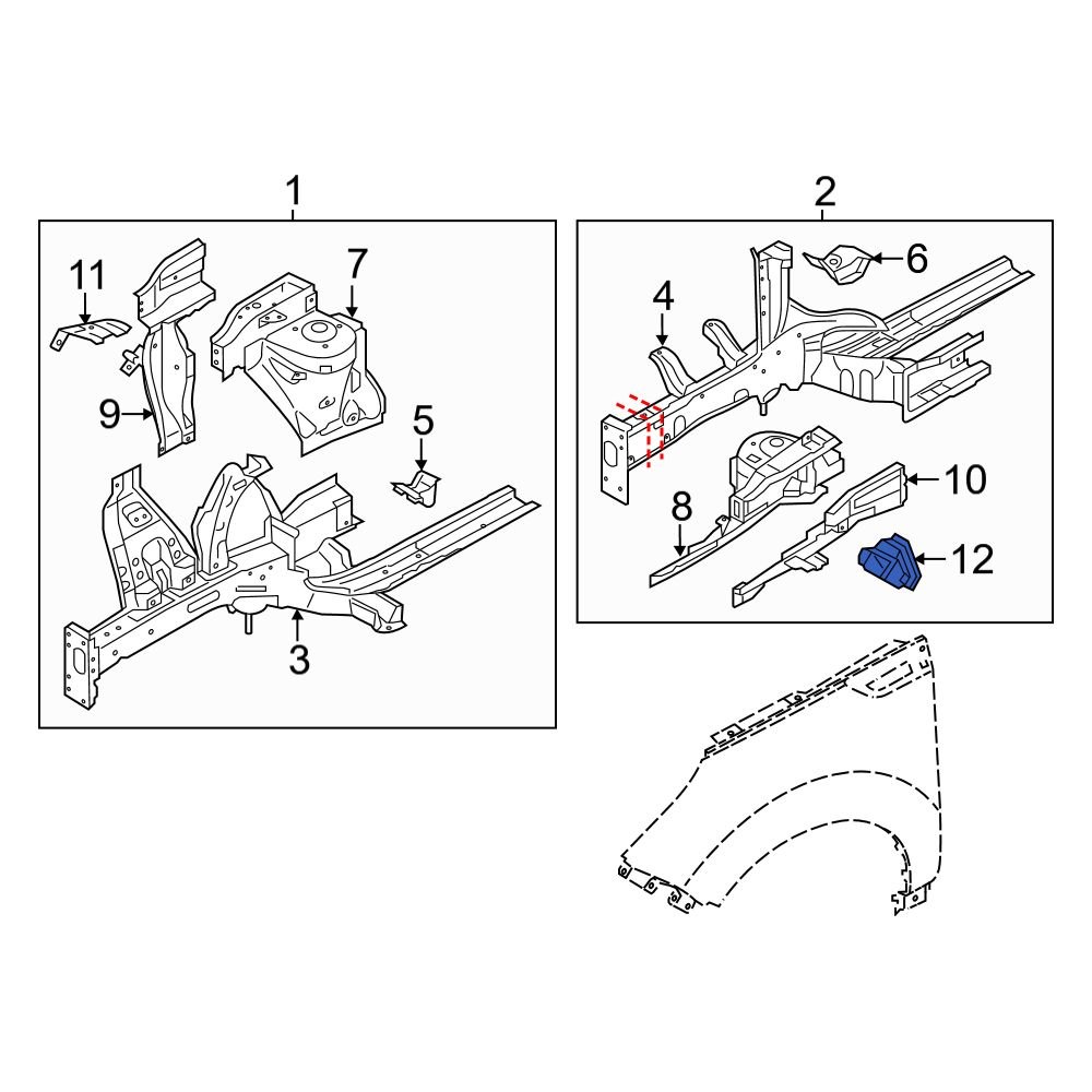 Kia OE 64577B2000 - Front Left Outer Fender Apron Reinforcement Bracket